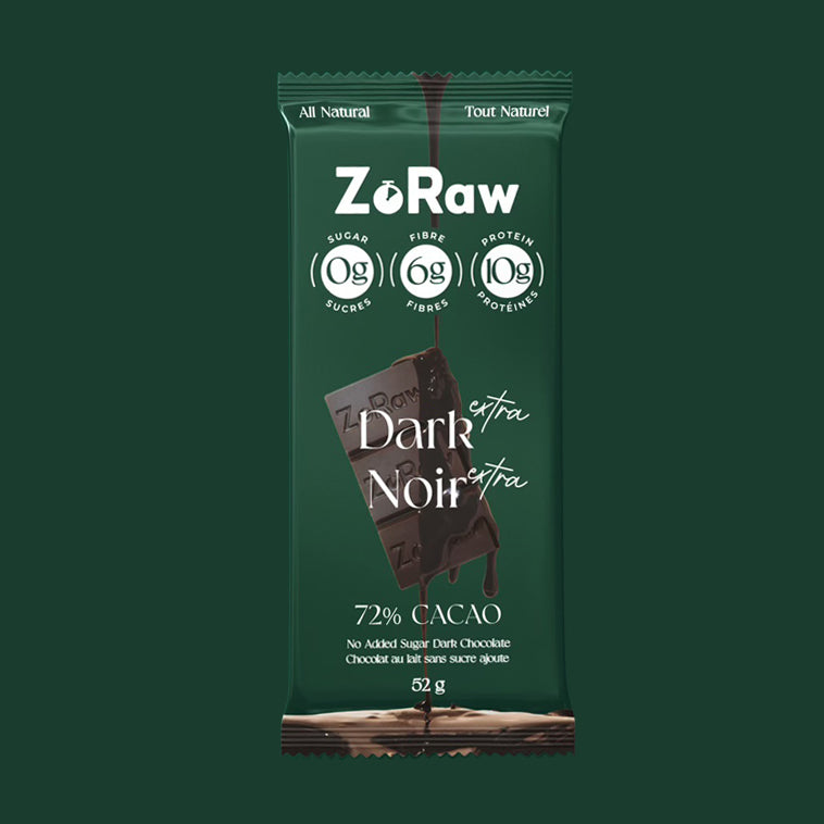 Extra Dark Chocolate Bar with Protein : ZoRaw Chocolates