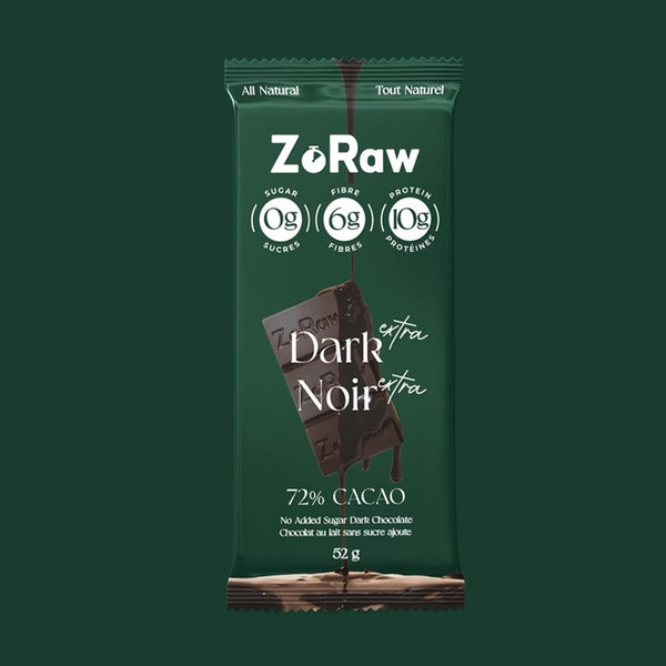 Extra Dark Chocolate Bar with Protein : ZoRaw Chocolates